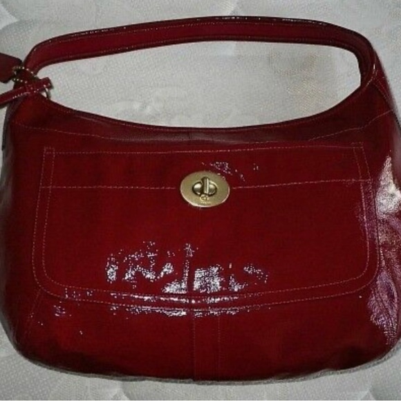 Coach | Bags | Coach Ruby Red Ergo Elegant Leather Shoulder Bag | Poshmark